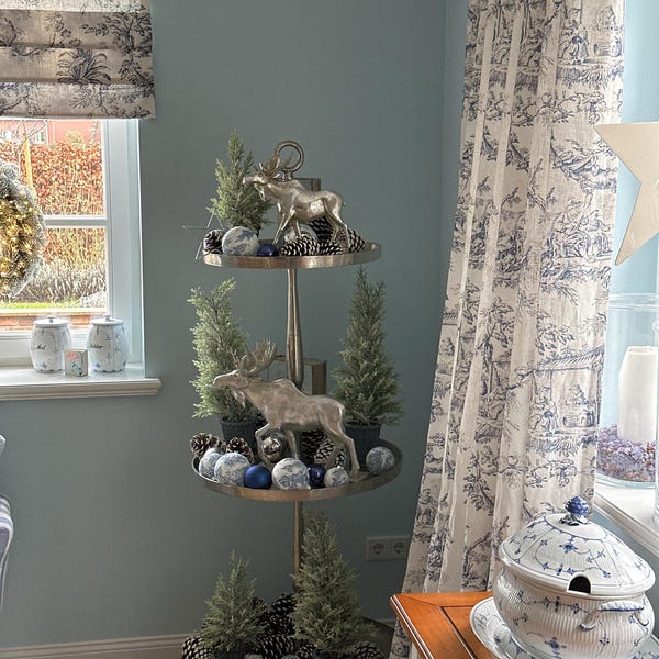 Blue Toile Christmas Ornament: French Country, Shatterproof - Etsy