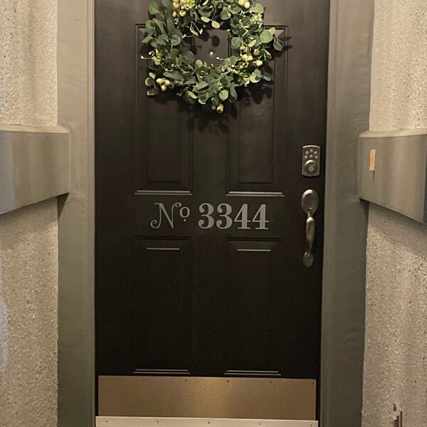 Custom House Number Vinyl Door Decal - Address Decals, Home Office ...