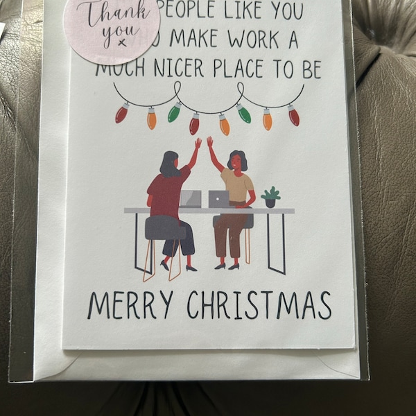 Co Worker Christmas Cards, Colleague Christmas Cards, Secret Santa ...