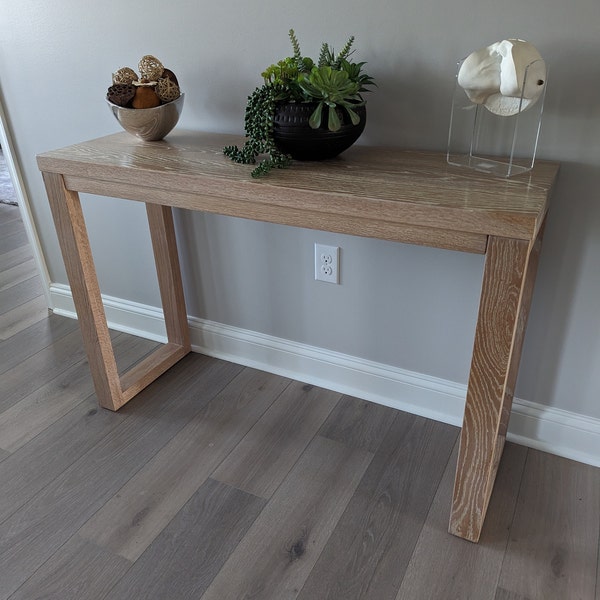 16” Deep Modern White Oak Console Table | Sofa Table | Hall Table - Etsy