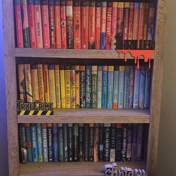 Fanfic Book Shelf Sign Library Sign Custom Colors Book Club Decor 3d ...
