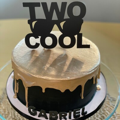 TWO Cool Cake Topper, Two Cool Theme, Second Birthday Theme, Two Cool ...