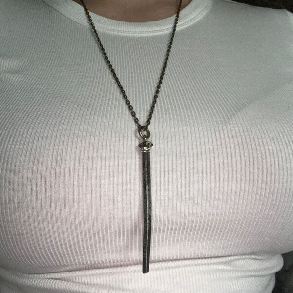 Antique Coffin Nail Necklace Handmade Jewelry Goth Oddities Witchy ...