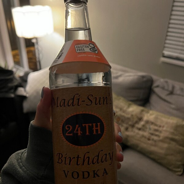 Birthday Vodka Labels Happy Birthday Gift Personalized Birthday Vodka ...