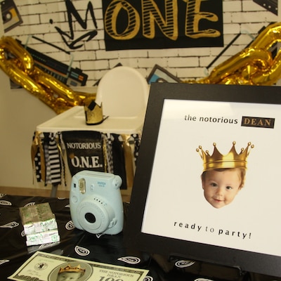 Notorious One Birthday Party Album Cover, Printable Sign, Background ...