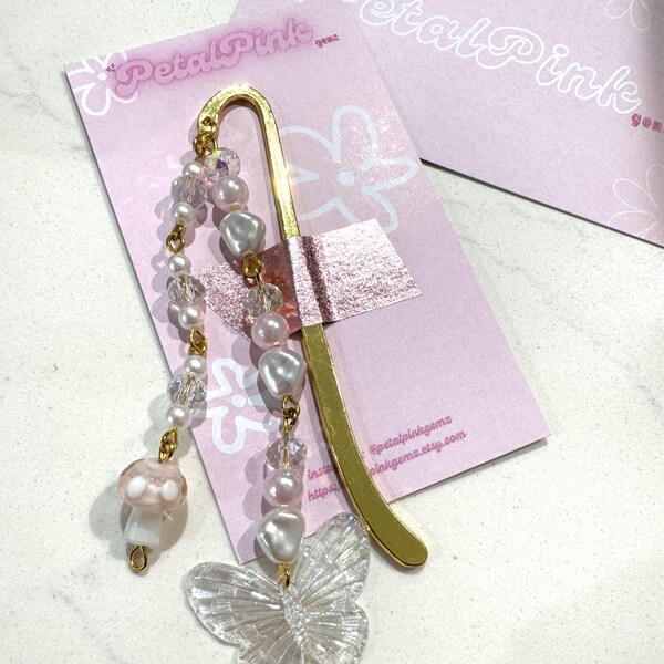 Beaded Bookmark, Hook Bookmark, Book Lover Gift Idea, Gold Bookmark ...