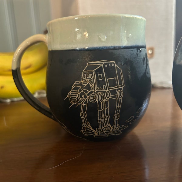 Pre-order: Handmade Carved Ceramic Mug Poppy Wheel Thrown Stoneware ...