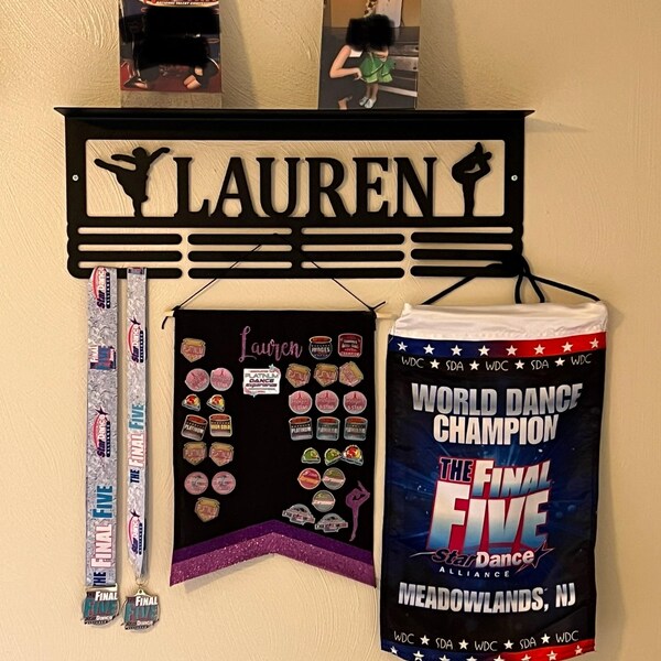 Baseball Custom Name Trophy Shelf and Medal Hanger Medal Holder Custom ...
