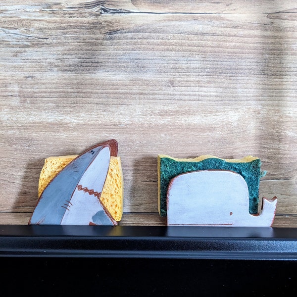 White Whale-kitchen Decor- Sponge Holder-napkin Holder-ceramics and ...