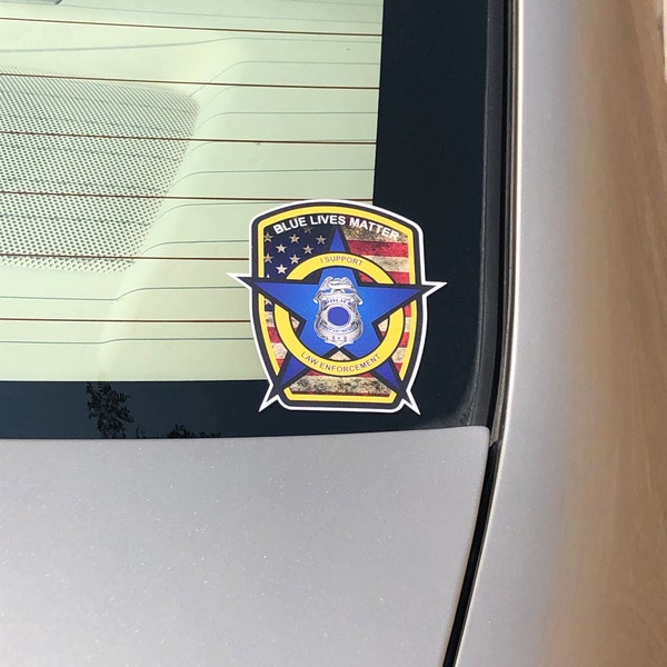 4" Blue Lives Matter Sticker Flag Decal Thin Blue Line Police Officer I ...