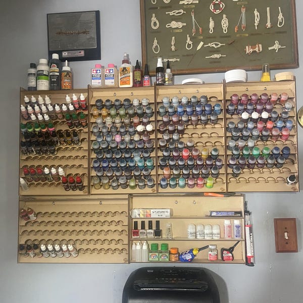Wall Mounted Tube Type Paint Storage Rack - 20/21ml Tubes or 37ml Tubes ...