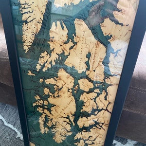 Lake Conroe TX Wood Carved Topographic Depth Chart / Map - Etsy