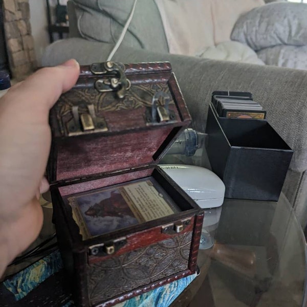 Elven Vault - Wood Deck Box for 100 Trading Cards & Dice Counters ...