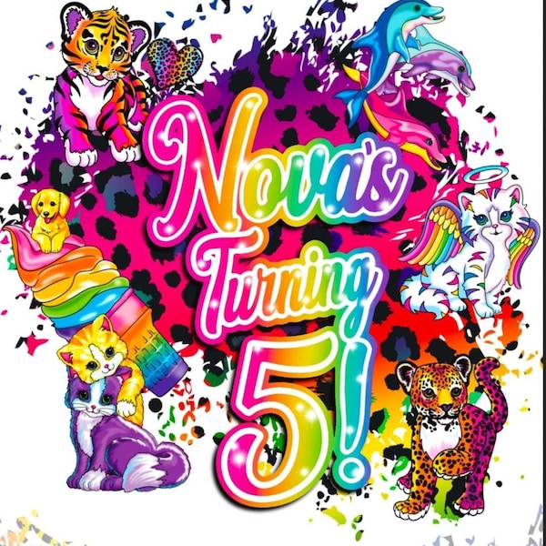 Custom Lisa Frank Inspired PNG Design, Rainbow Leopard | Sublimation ...