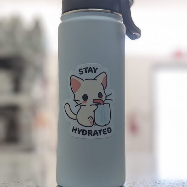 Stay Hydrated Matte Vinyl Sticker, Water Bottle Sticker, Car Decal ...