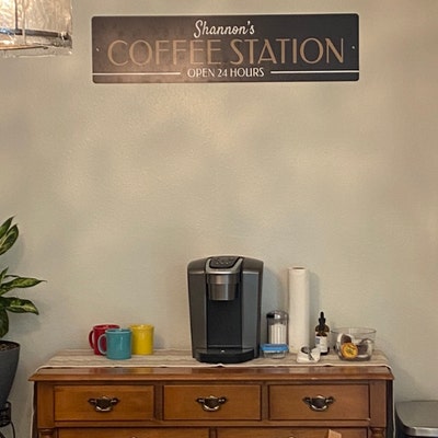 Coffee Station Sign Decor, Open 24 Hours Sign, Java Kitchen Decor ...