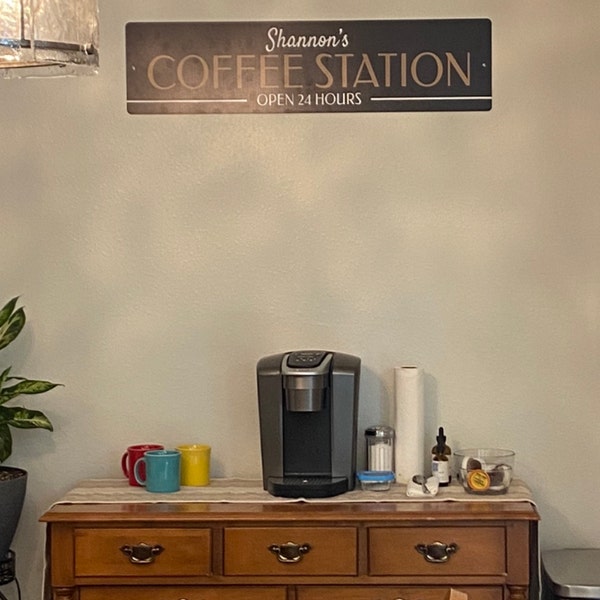 Coffee Station Sign Decor, Open 24 Hours Sign, Java Kitchen Decor ...