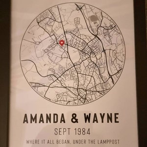 Manchester United Old Trafford Map Prints & Frames Man U Print Red ...