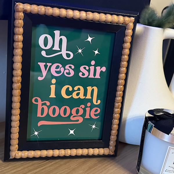 Oh Yes Sir I Can Boogie Music Print, Vintage, Retro Music Poster, Song ...
