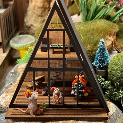 DIY Modern Mini House Kit, Miniature Tiny House Model, Micro Dollhouse ...