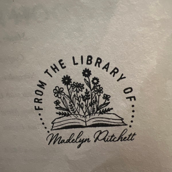 Skeleton, Flowers, Books, Sunflowers Custom Book Embosser Personalized ...