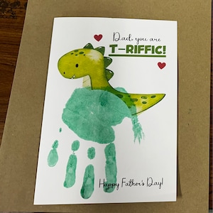 Father's Day Printable, Dinosaur Handprint Art Bundle, Fathers Day Gift ...
