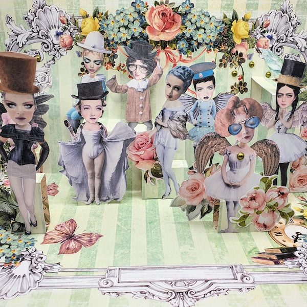 Mini Paper Dolls - Bundle 3 X Digital Collage Sheet ATC Size - Jpg and ...