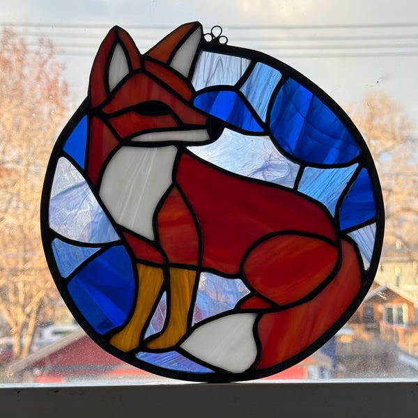 Fox Stained Glass Pattern, Stained Glass Patterns, Digital Download ...