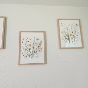 Wildflower Home Decor Wall Art for Living Room Wild Floral Artwork Set ...
