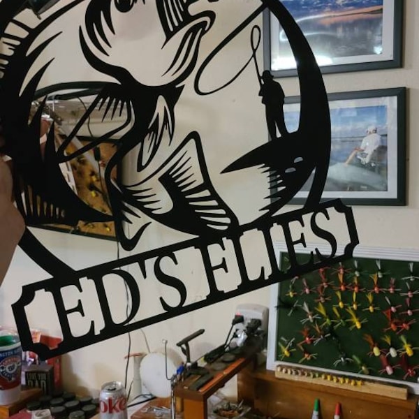 Custom Bass Fish Metal Monogram, Bass Fishing, Custom Name Sign ...