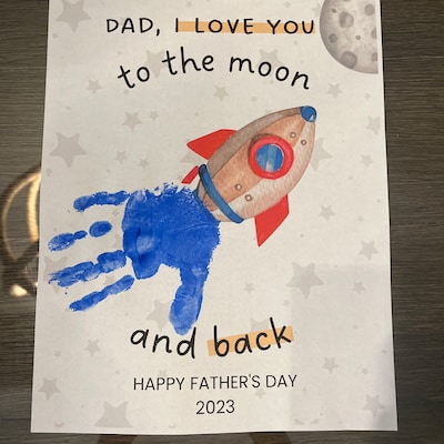 Fathers Day Handprint Art Craft, PRINTABLE Gift for Dad From Kids ...