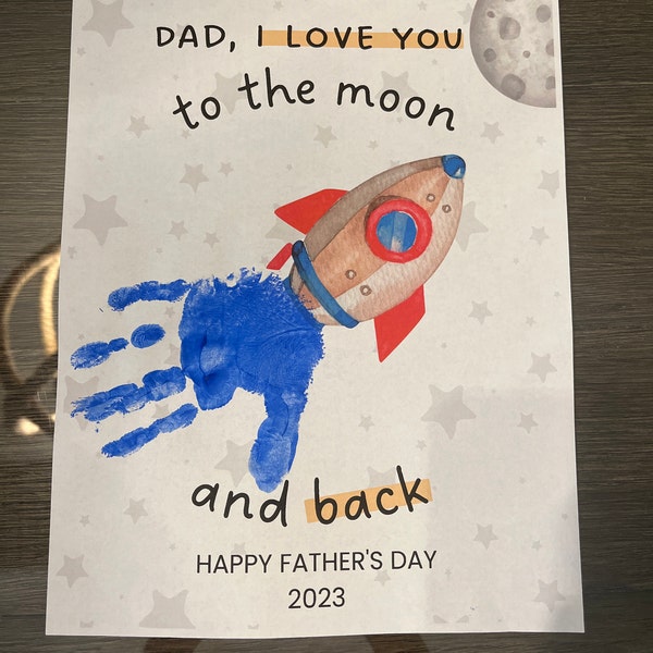Fathers Day Handprint Art Craft, PRINTABLE | Gift for Dad From Kids ...