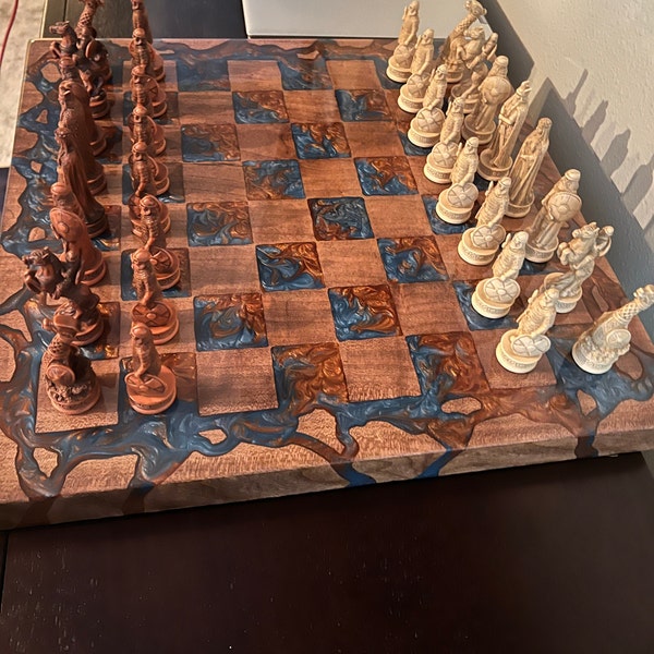 Customizable Epoxy Resin Chess Board - Etsy