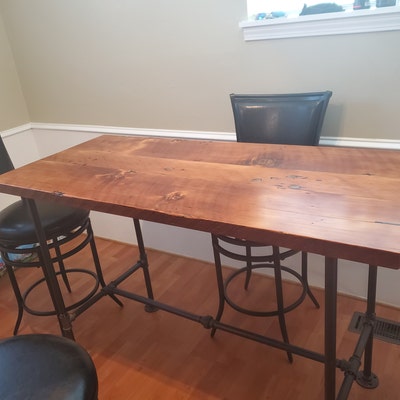 Reclaimed Wood and Pipe Table. Industrial Table. Black Iron Pipe Table ...