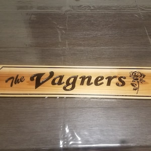 Custom Personalized Family Last Name Cedar Wood Sign | Etsy