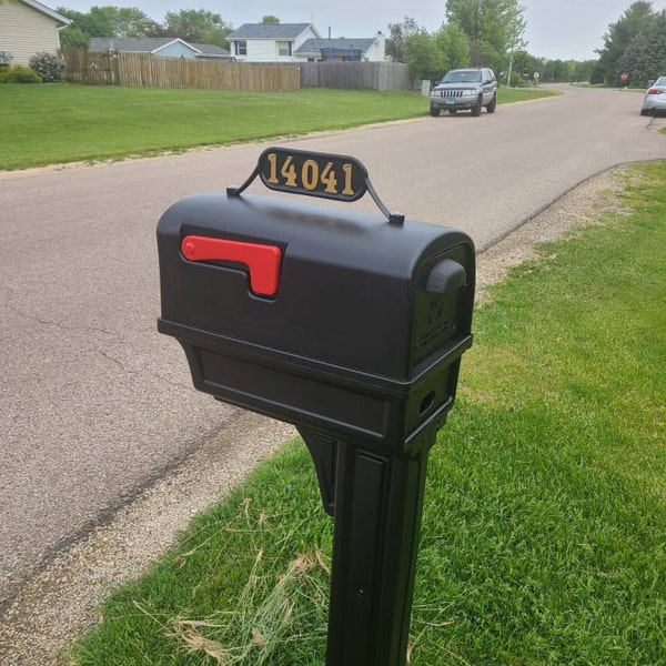 Mailbox With White Vinyl Post, Decorative Base, and Federation Style ...