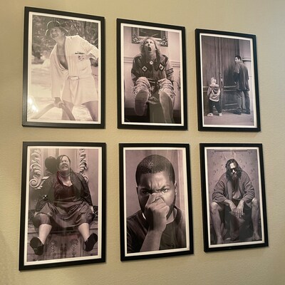 Funny Bathroom Wall Art Vertical Black White Bathroom Bundle 7 Movie ...