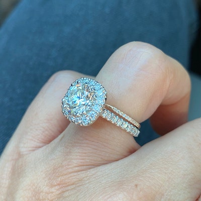 Stackable Ring / 14k Gold Pave Diamond Open Cuff Claw Diamond Ring ...