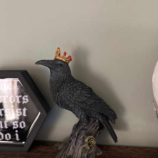 Crowned Crow Statue - Etsy