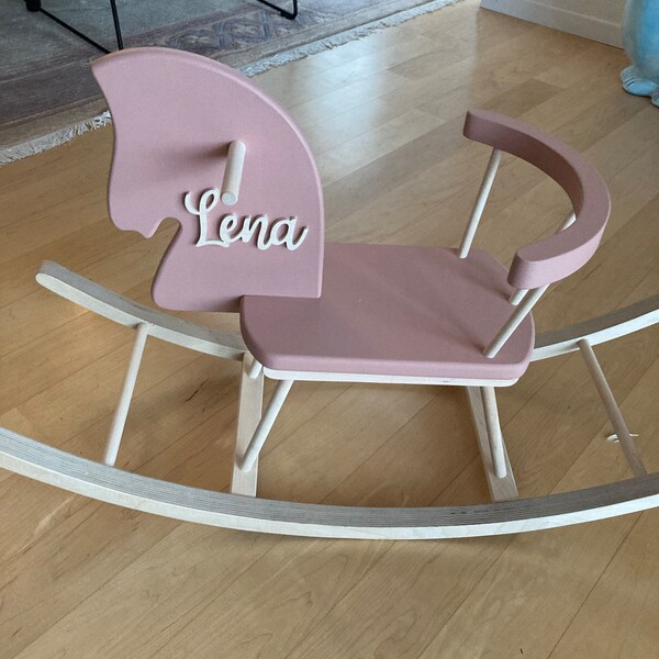 Personalised Wooden Rocking Horse Toy Toddler Rocking Horse With a Name ...