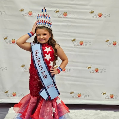 Red White Blue Jumpsuit With Cape Pageant Fun Fashion Girls Neoprene ...