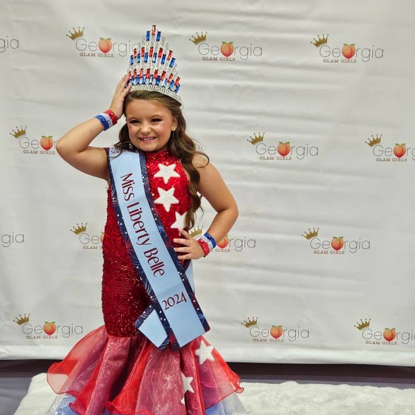 Red White Blue Jumpsuit Pageant Fun Fashion Girls Sequins Sparkly ...