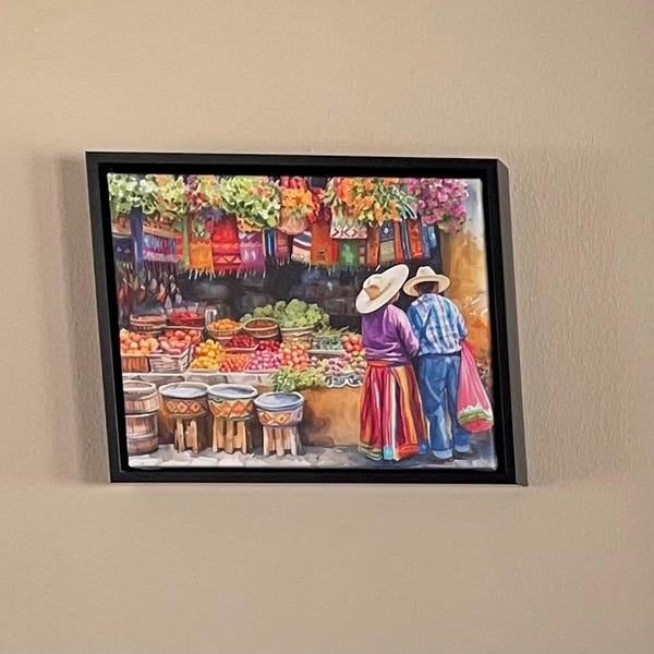 Mexican Market Scene Printable Wall Art, Rustic Colorful Fiesta Decor ...