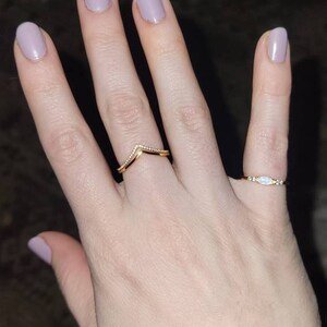 Curve Ring Set by Caitlynminimalist Set of 2: Diamond Chevron Ring ...