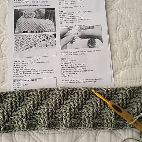 Crochet Diagonal Cable Blanket - Moments to Memories Pattern DIGITAL ...