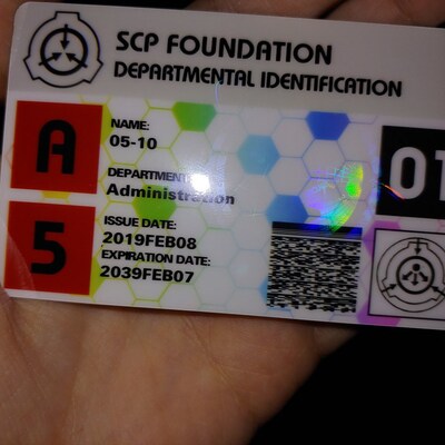 SCP Foundation Departmental ID Card / Badge Customized With Your ...