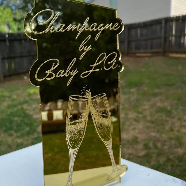 Standing Luxury Wedding Menu, Table Mirror Acrylic Engraved Menus With ...