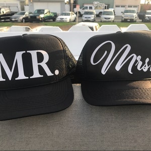 Mr & Mrs Trucker Hats, Glitter Mrs. Trucker Hat, Mr. Trucker Hat ...