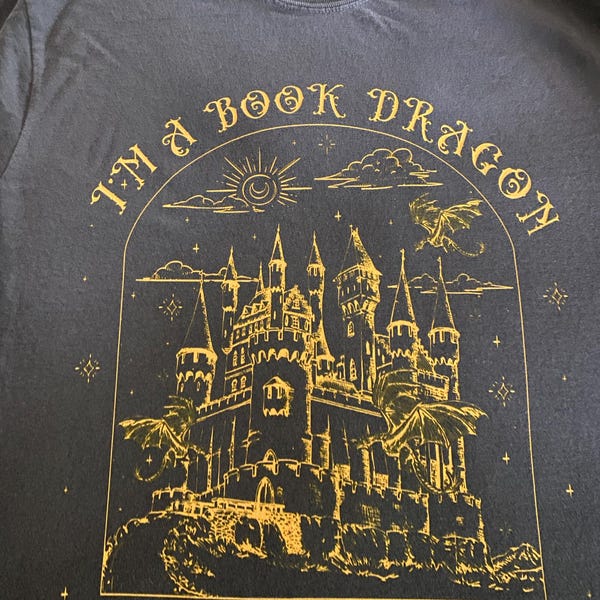 Book Dragon Book Tote Bag, Fantasy Bookish Gift, Book Lover Gift, Book ...