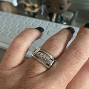 Personalized Name Ring Cursive Font Name Ring Custom Name - Etsy